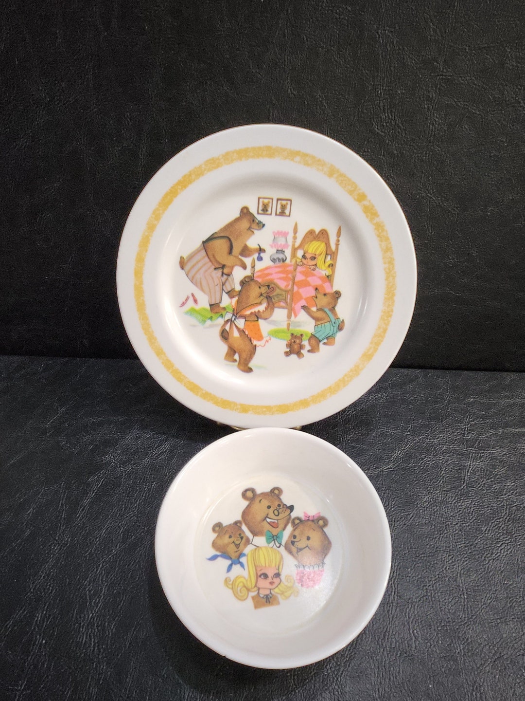 Vintage Oneida Deluxe Goldilocks and the Three Bears Plate Bowl Set - Etsy