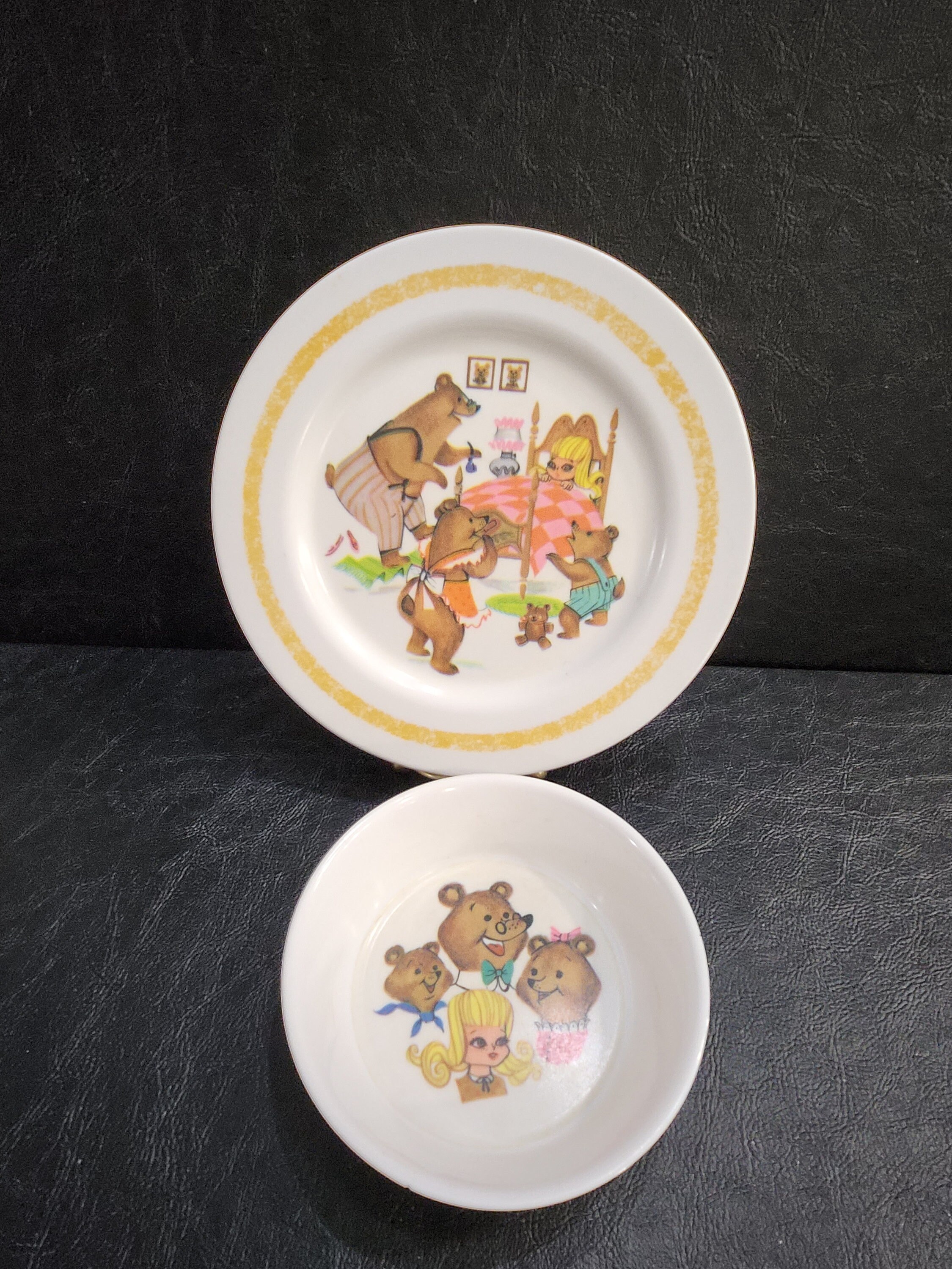 Vintage Oneida Deluxe Goldilocks and the Three Bears Plate Bowl Set ...