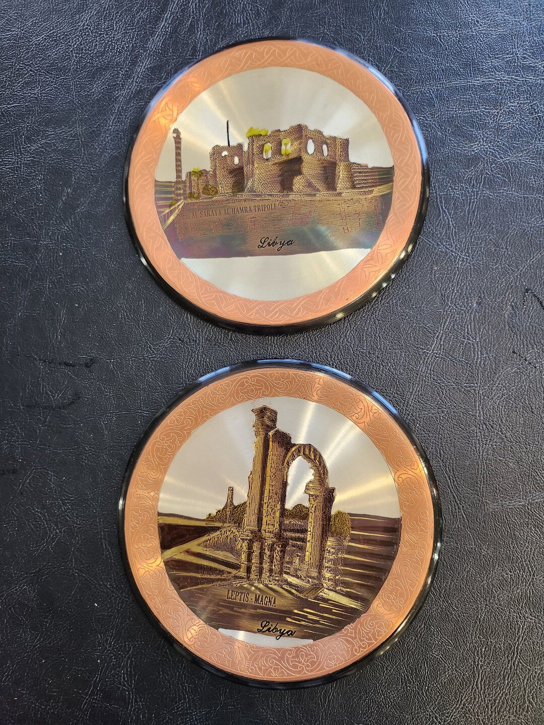 Two Vintage 6 Inch Libyan Copper Souvenir Plates - Etsy