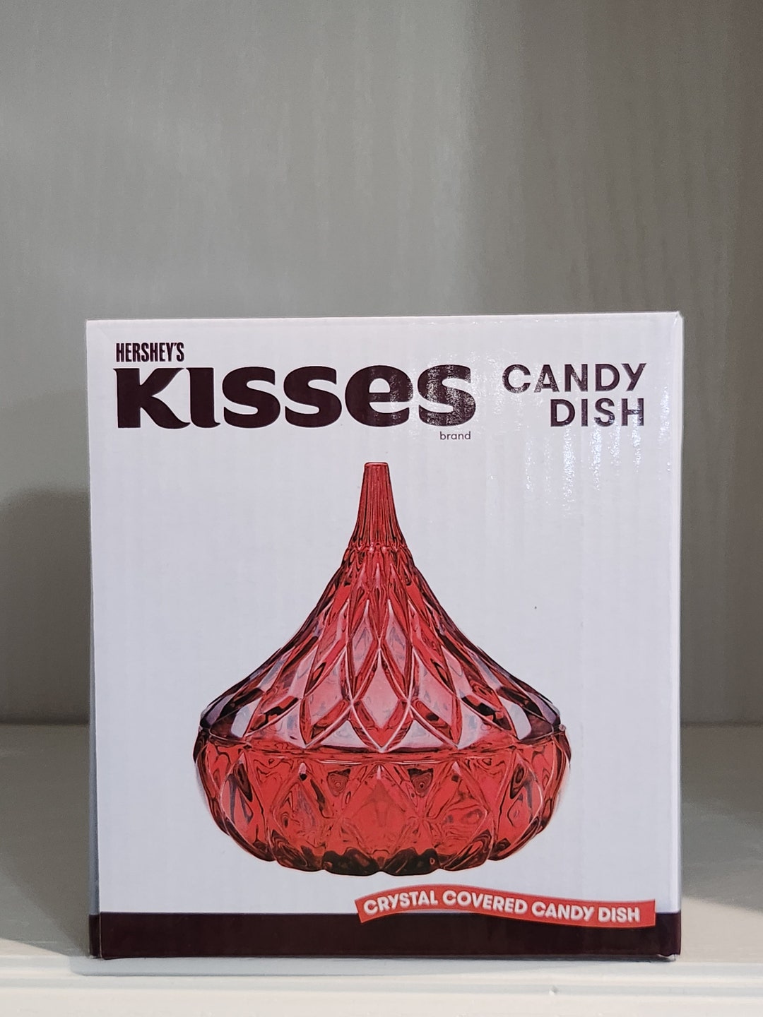 New Ruby Red Hershey Kisses Crystal Covered Candy Dish Made by Godinger ...