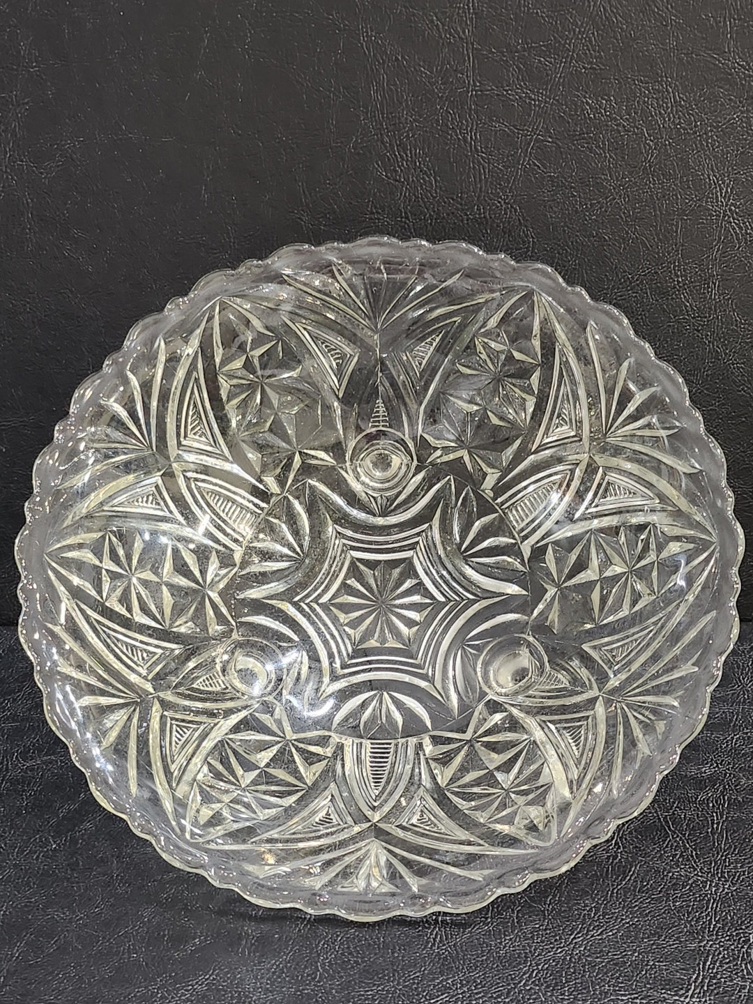 Beautiful Anchor Hocking "fan and Arch" Pattern 9 1/4" 3- Footed in ...