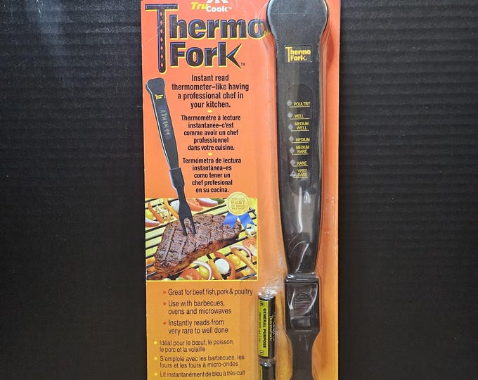 Tru Cook Thermo Fork Instant Read Meat Thermometer BBQ Temperature ...