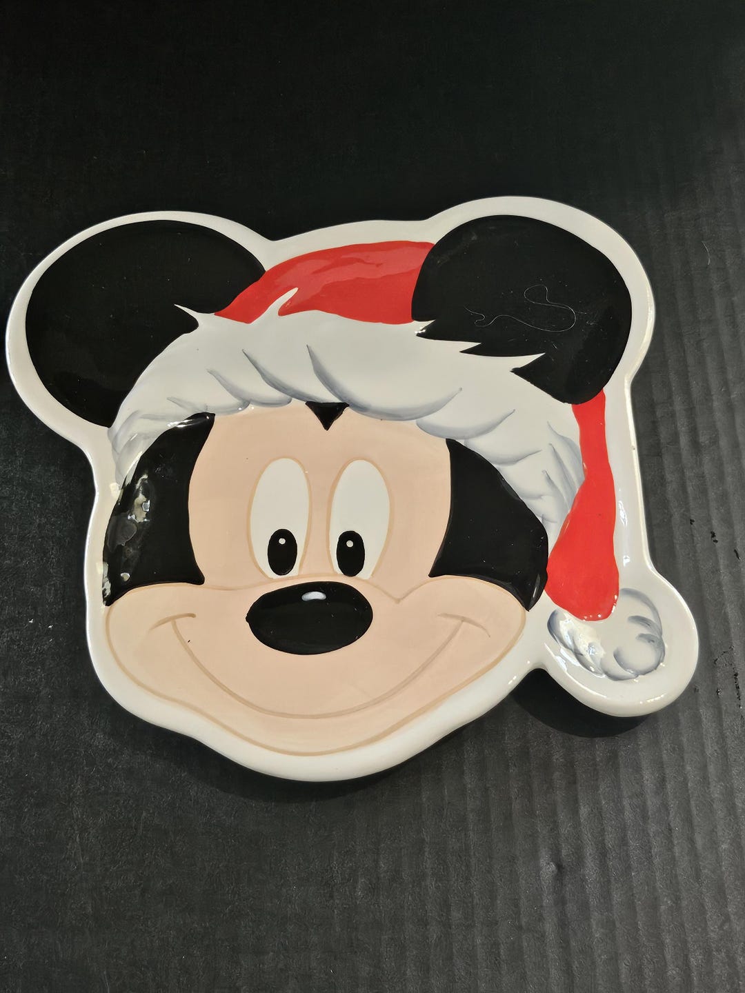 Vintage Disney Santa Mickey Mouse Christmas Ceramics Serving Plate 10 ...