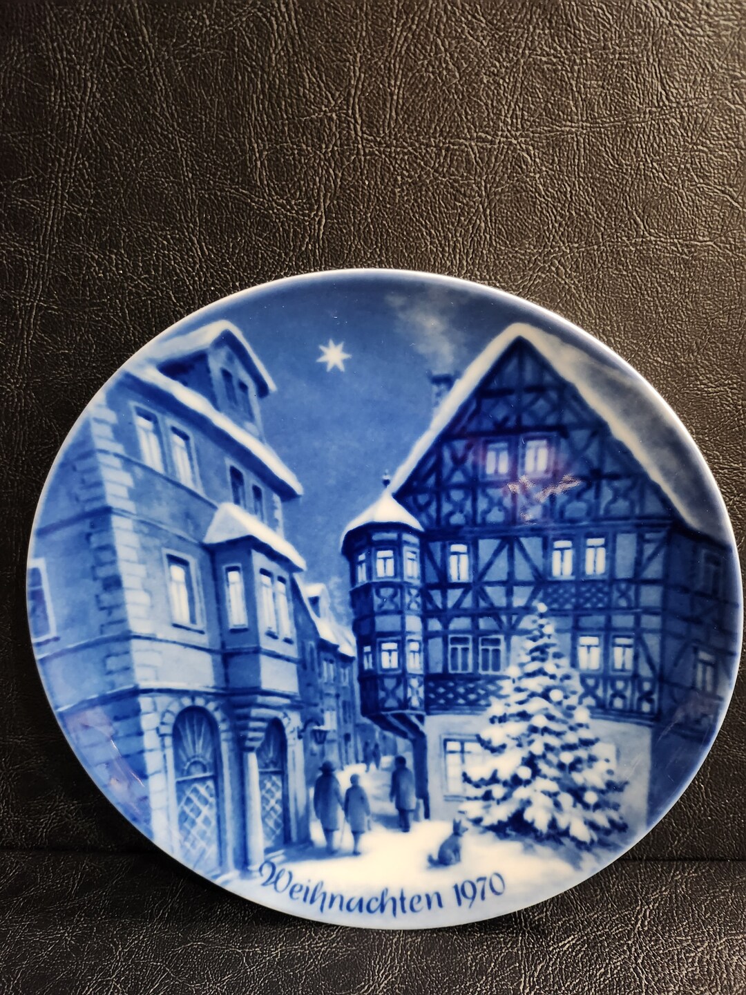 Blue and White German Christmas Plate by Berlin Design 1970 ...