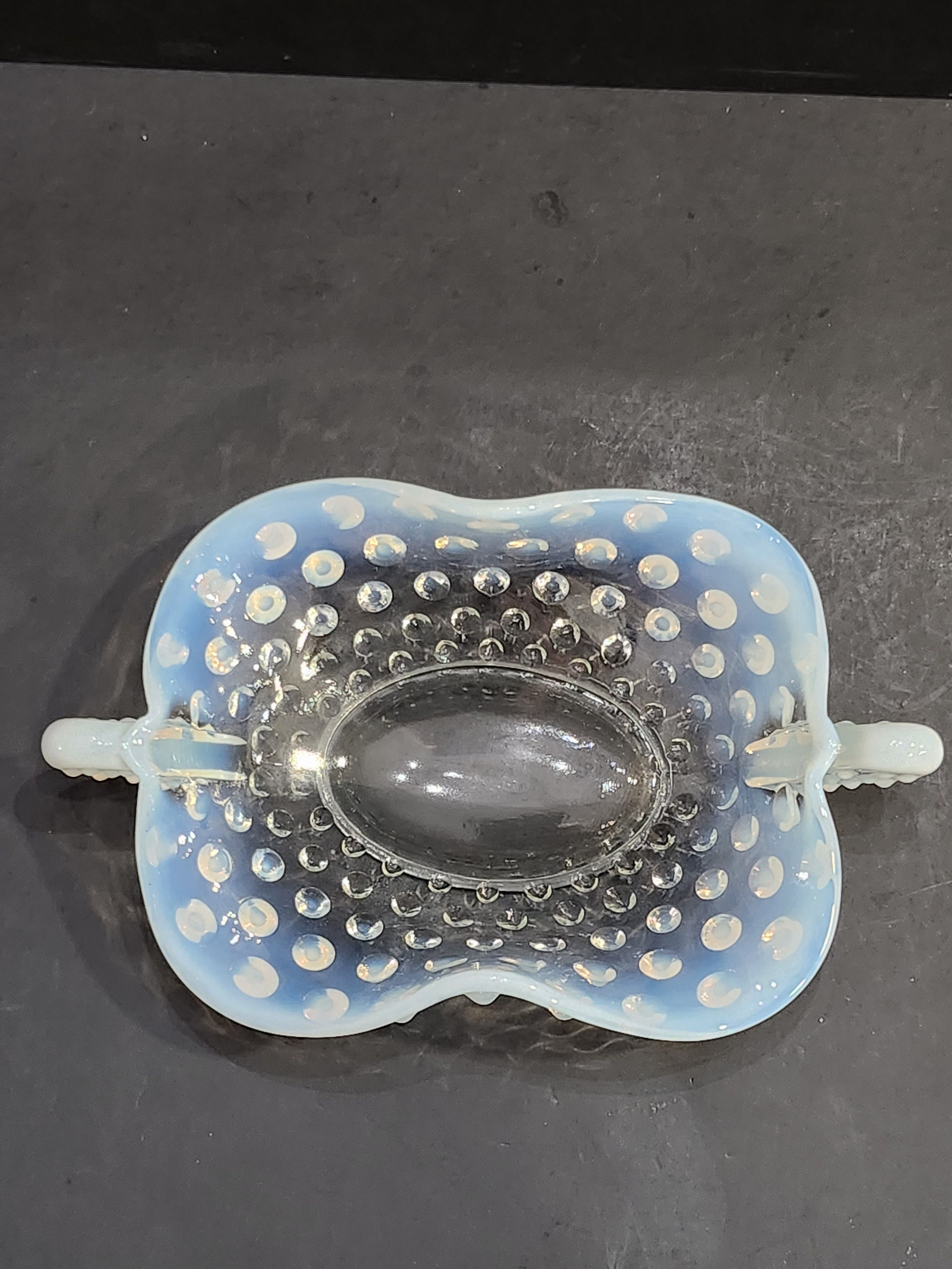 Vintage Fenton White Opalescent Moonstone Hobnail Trinket Bon - Etsy