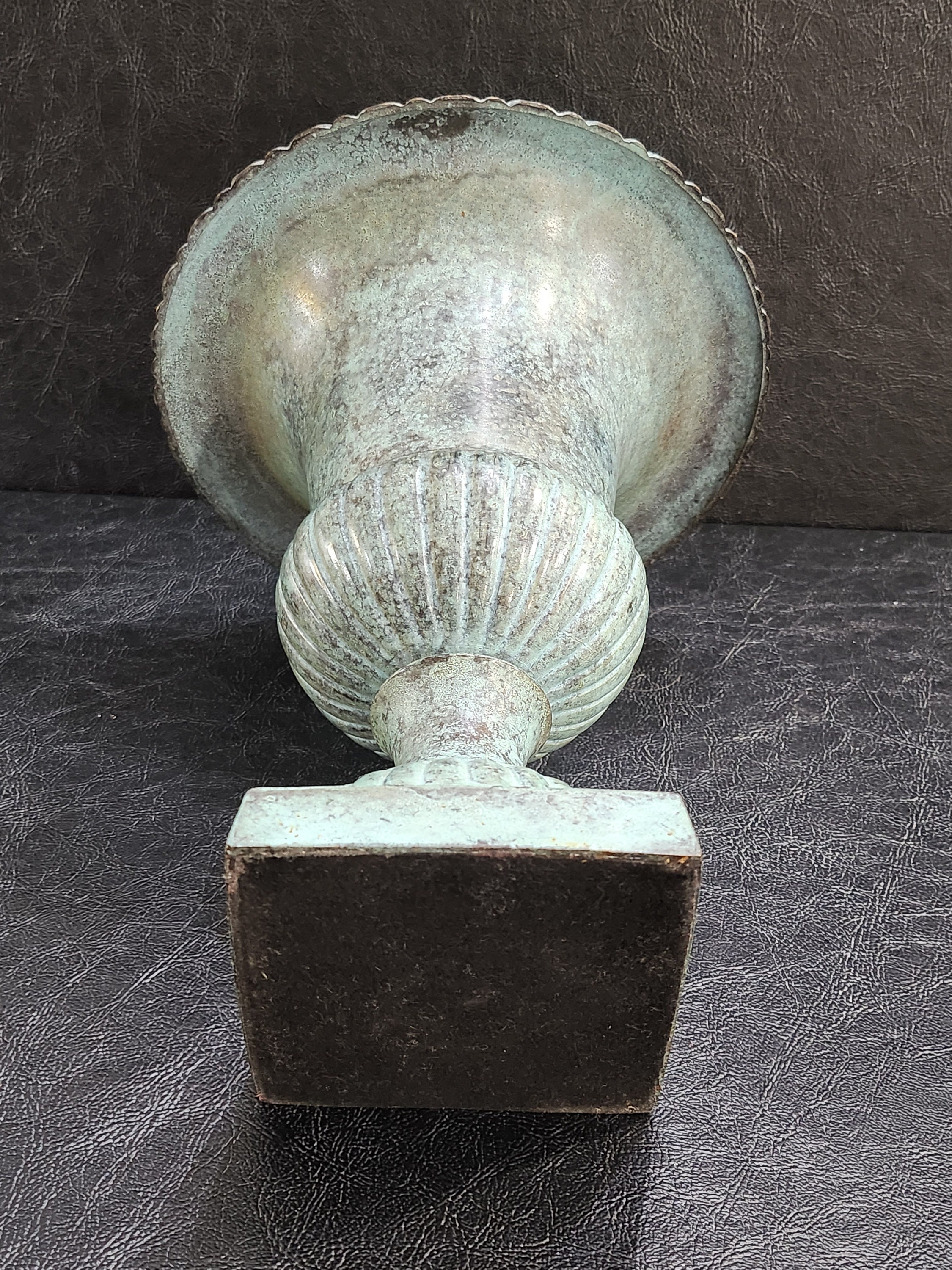 Vintage Classic Pedestal Base Turquoise Metal Urn 9 3/4 Tall - Etsy