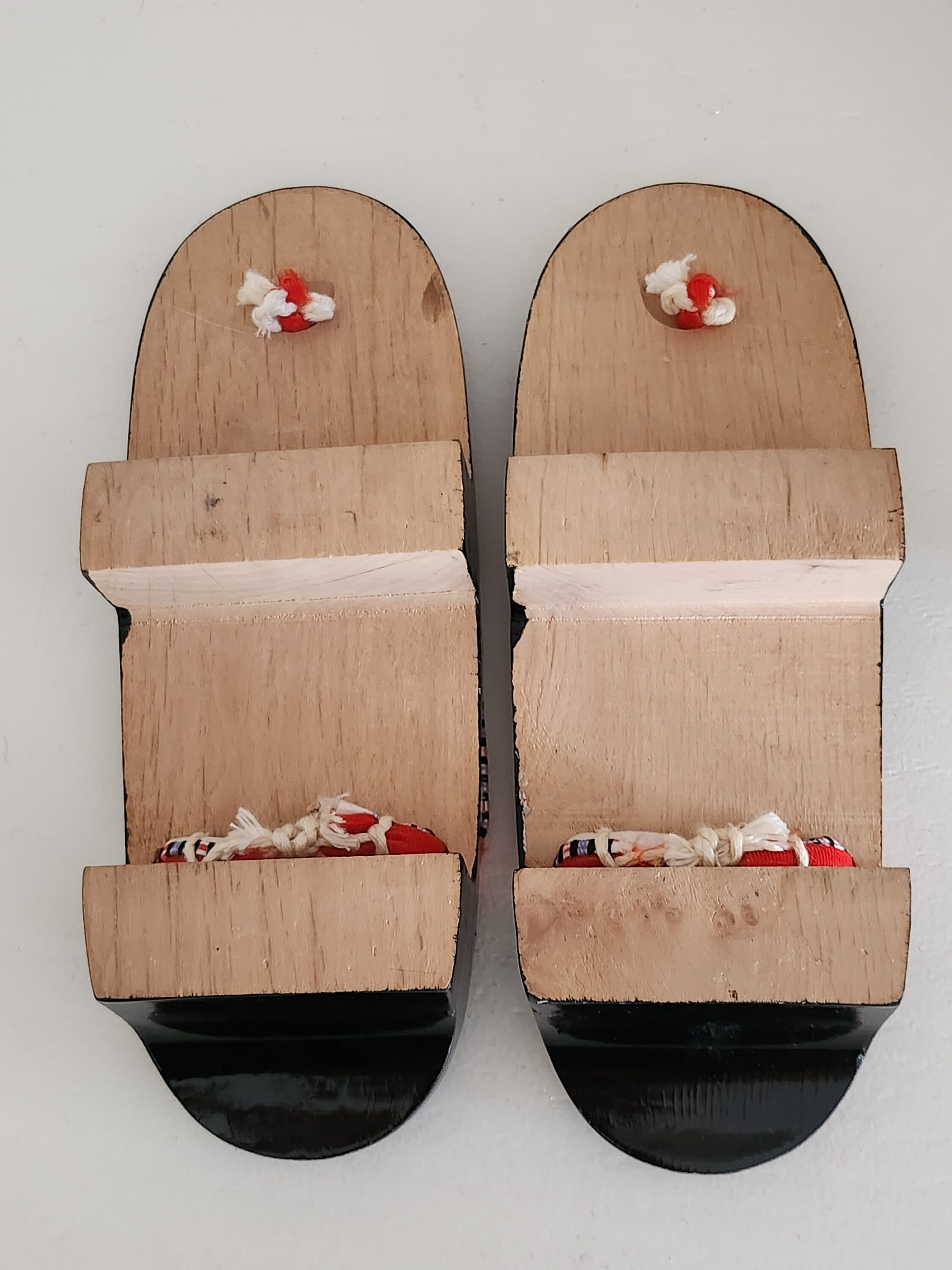 Vintage Okobo Traditional Japanese Wooden Sandals Flat Wood Based ...