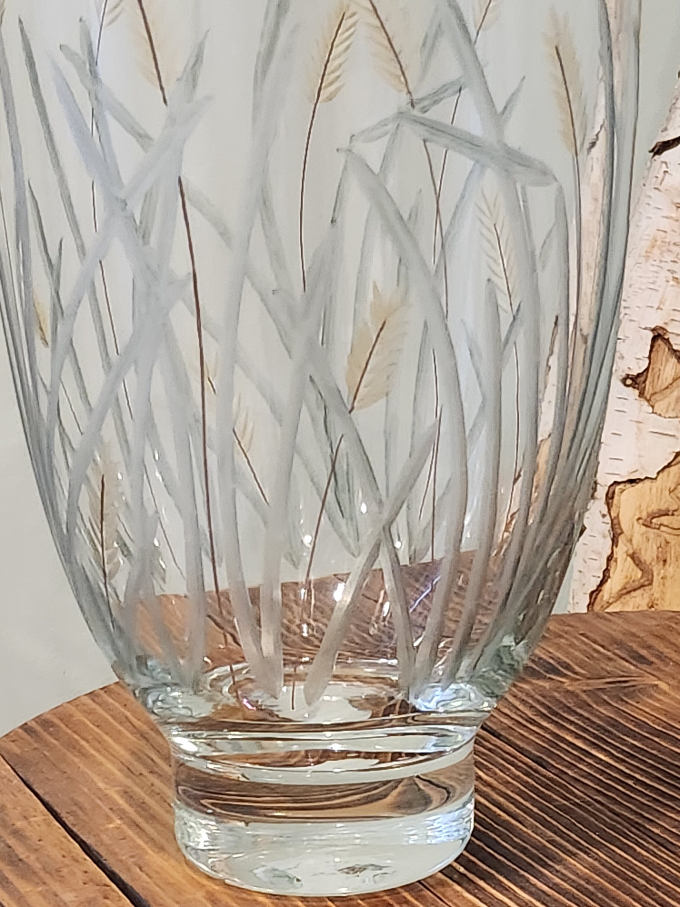 Vintage Romanian Crystal Wheat Shaft Vase Large Flower Bouquet ...