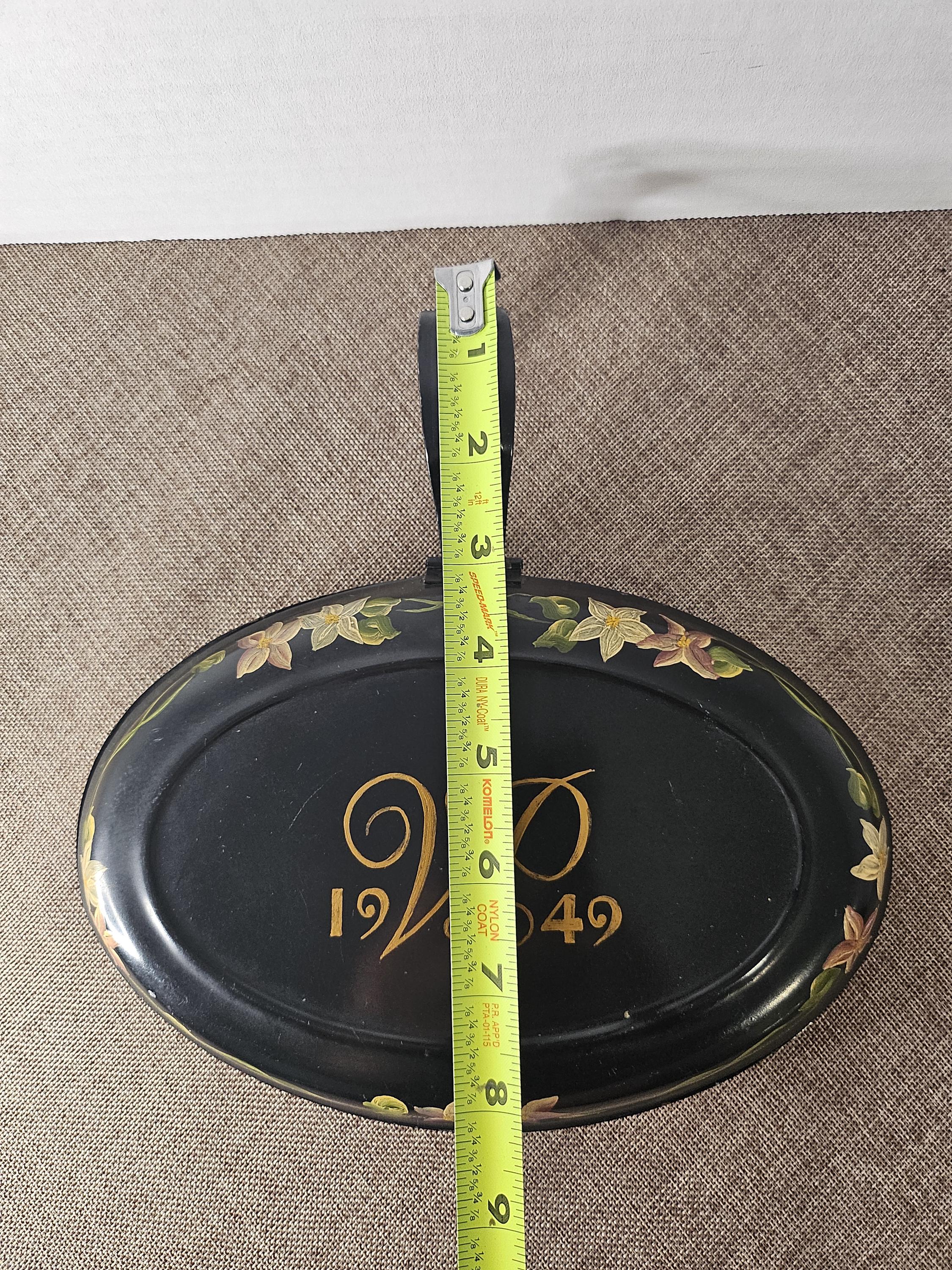 1949 "v P" Metal Ware Tole Crumb Catcher Silent Butler Hand Painted ...