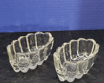 2 Princess House Crystal Buffet Silverware Caddies Holder Spoon Fork ...