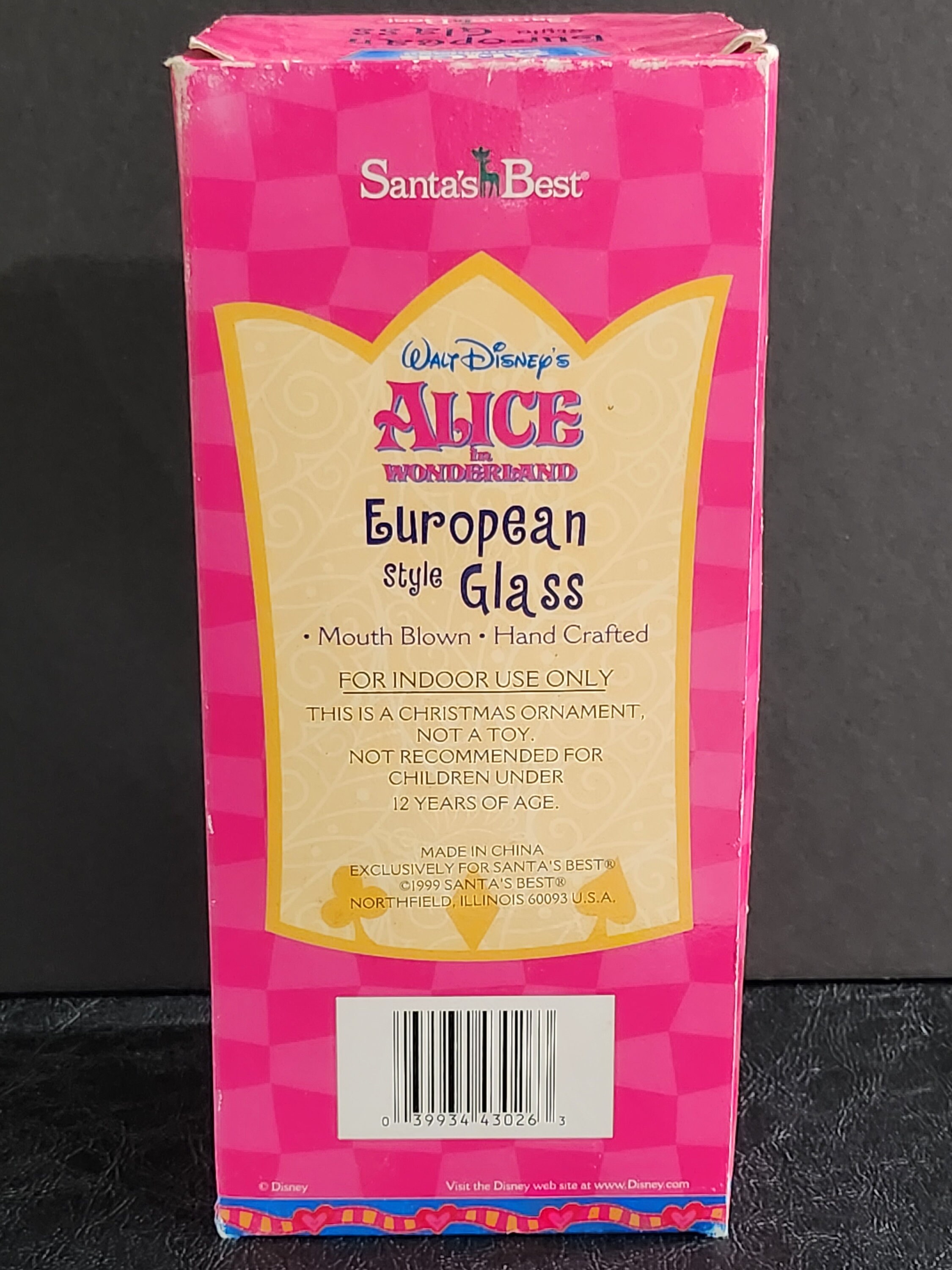 Disney Mouth-blown Handcrafted Alice Wonderland Christmas Ornament Rare ...