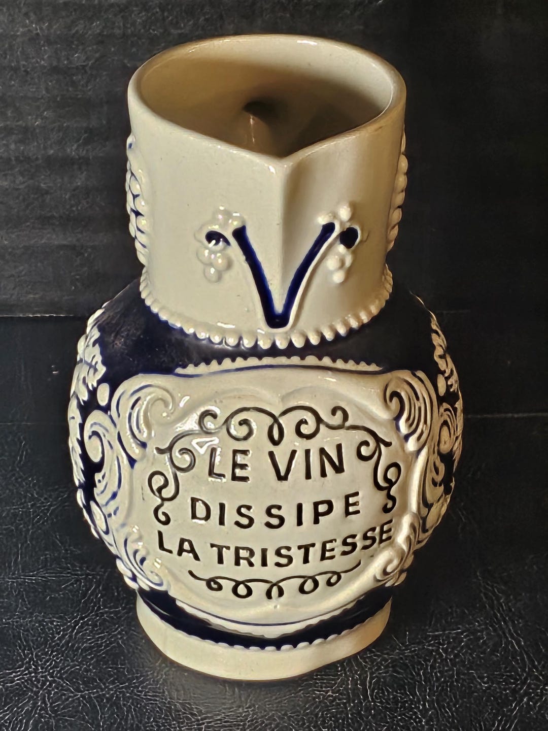 German Stoneware Mini Wine Pitcher Cobalt Blue/gray .25 Liter - Etsy