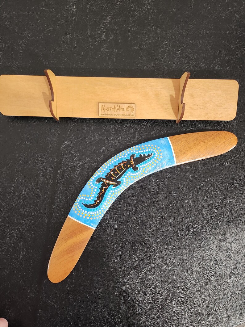 Aboriginal Boomerang Dot Art With Stand Australian Murra Wolk Creations ...