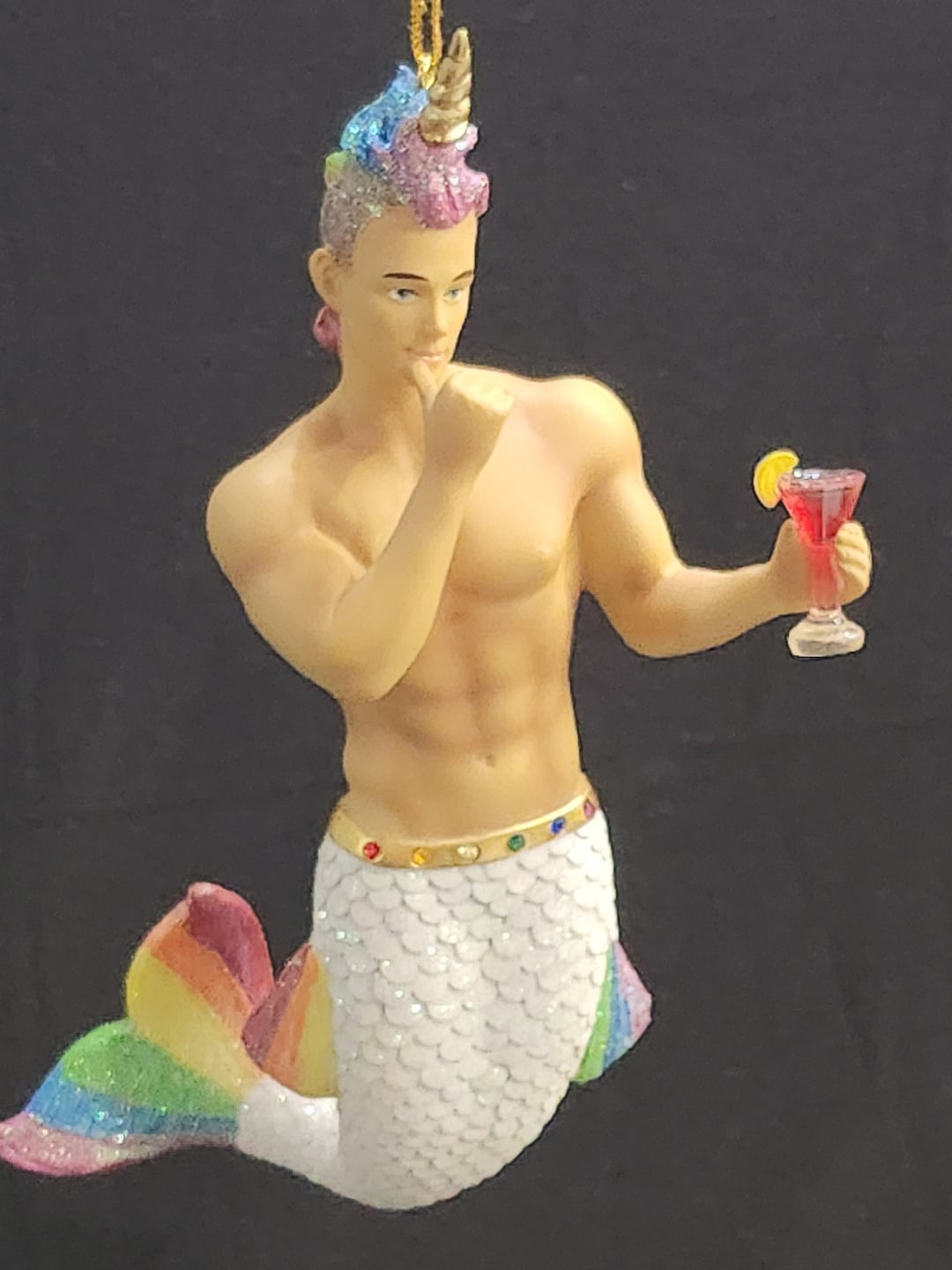 December Diamonds Rainbow Unicorn Merman Ornament - Etsy