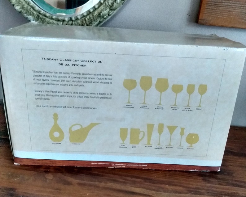 Lenox Crystal Glass Pitcher Tuscany Classics Collection 58 Oz. - Etsy