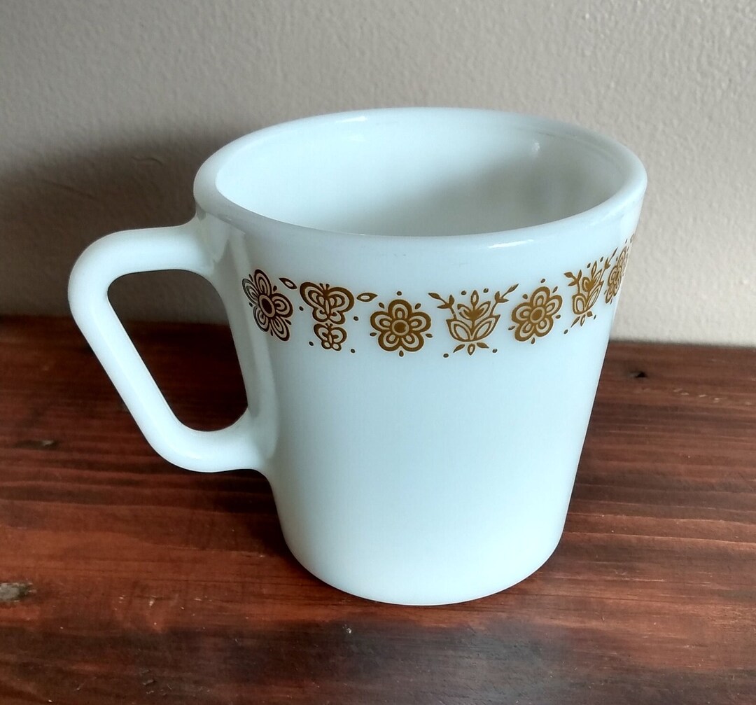 Vintage Pyrex Gold Butterfly Coffee Cup No. 1410 Milk Glass - Etsy