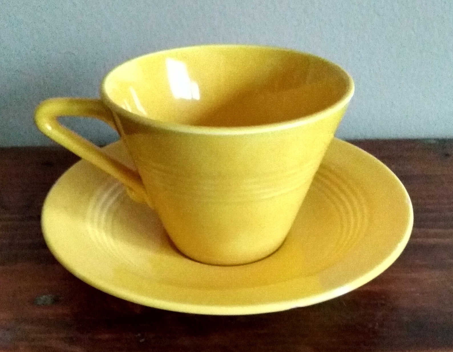 Vintage Homer Laughlin Harlequin Cup and Saucer Yellow - Etsy