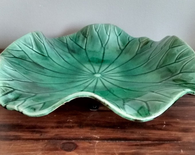 Arhaus 15 Lilly Pad Glazed Ceramic Plate Center Piece, Wall Hanging ...