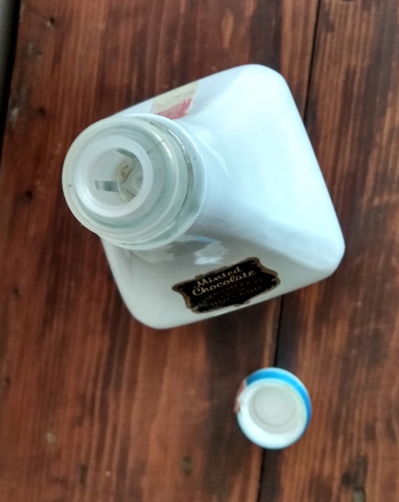 Vandermint Liqueur Decanter 1970s Milk Glass Bottle Windmills and ...