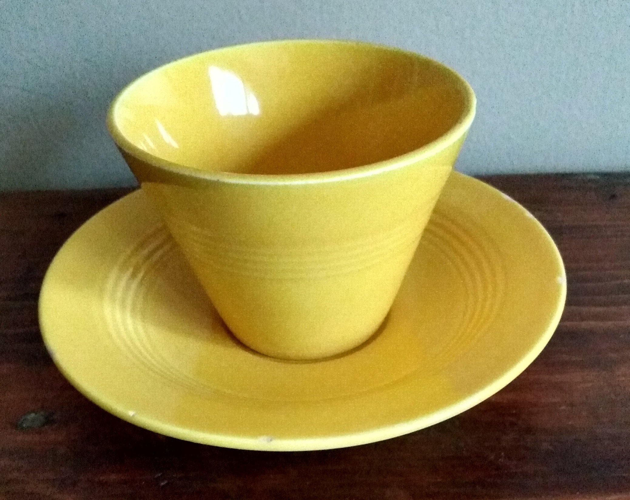 Vintage Homer Laughlin Harlequin Cup and Saucer Yellow - Etsy