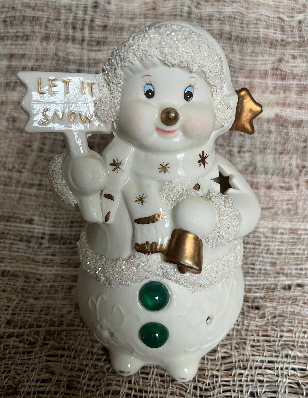 International Bazaar Porcelain Snowman - Etsy