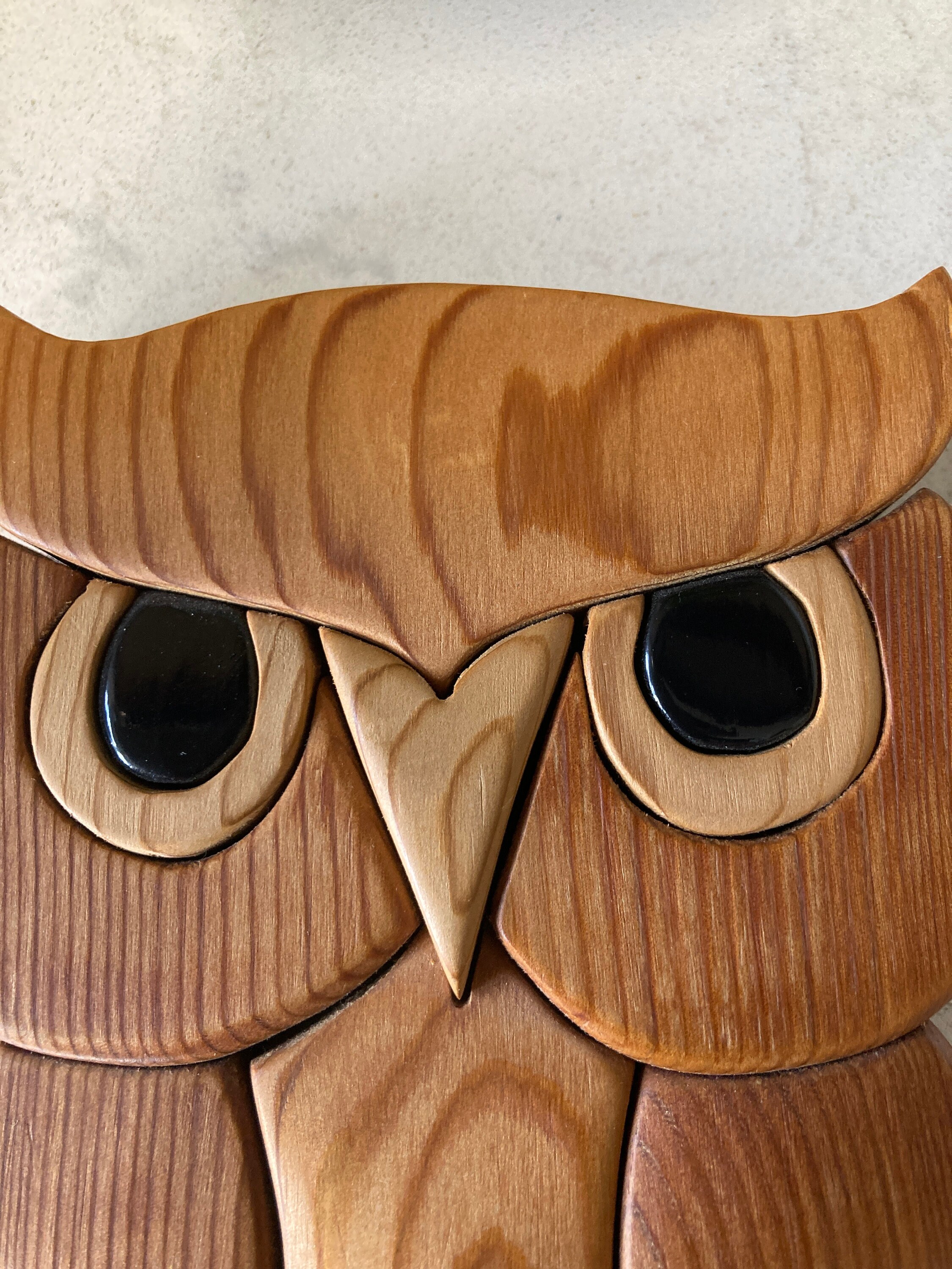 Vintage Handmade Wooden Owl/ Handcrafted Wooden Owl/ Vintage Wall Decor ...