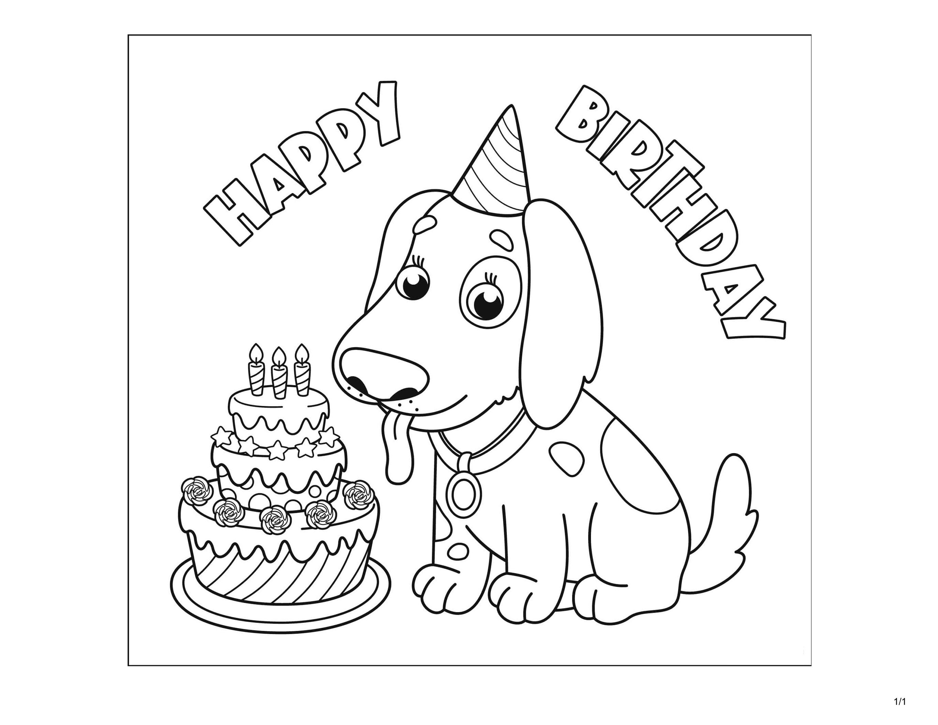 Happy Birthday Animal Coloring Book - Etsy