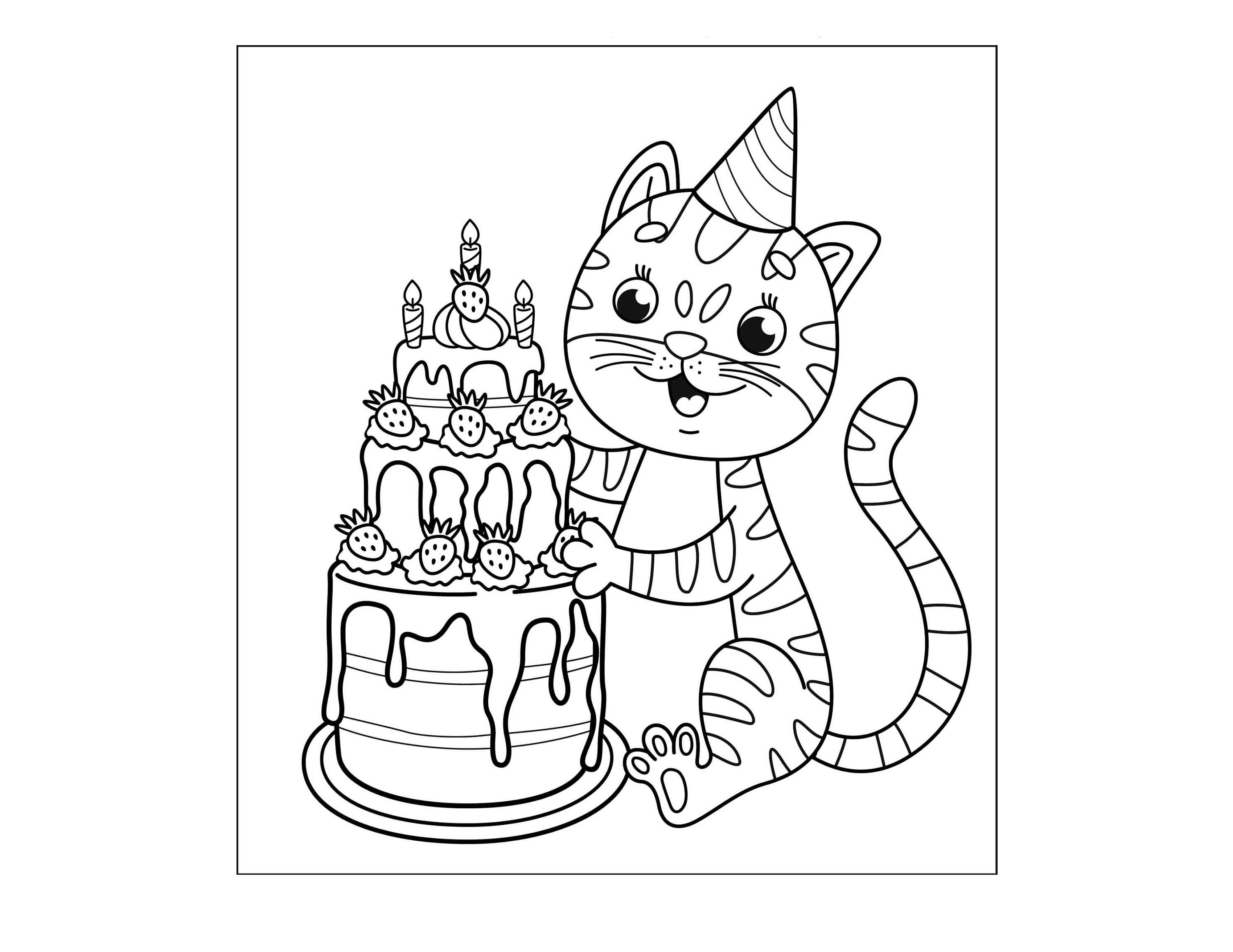 Happy Birthday Animal Coloring Book - Etsy