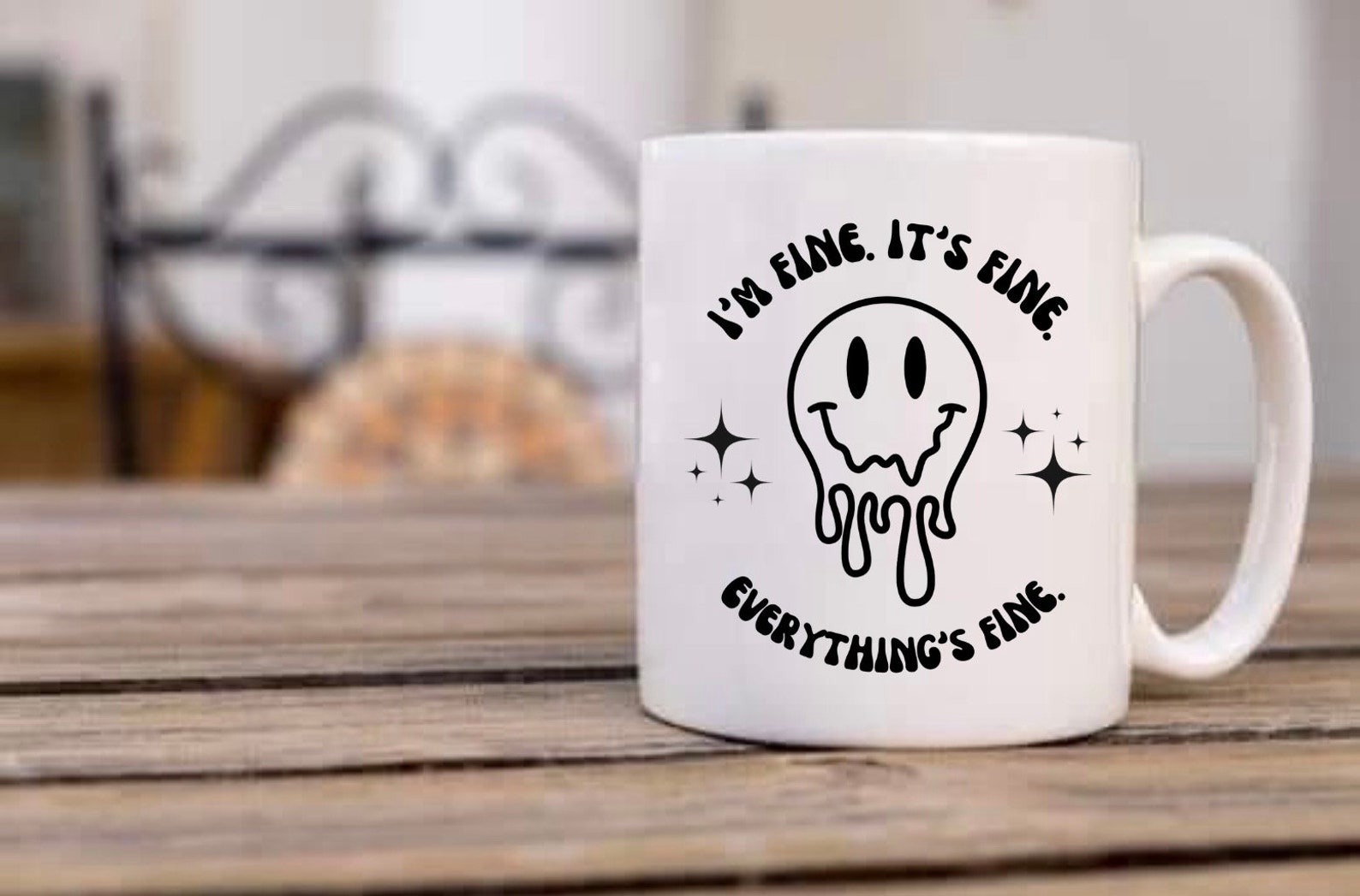 It's Fine Smiley Face SVG PNG - Melted Smiley - Digital Download - Etsy