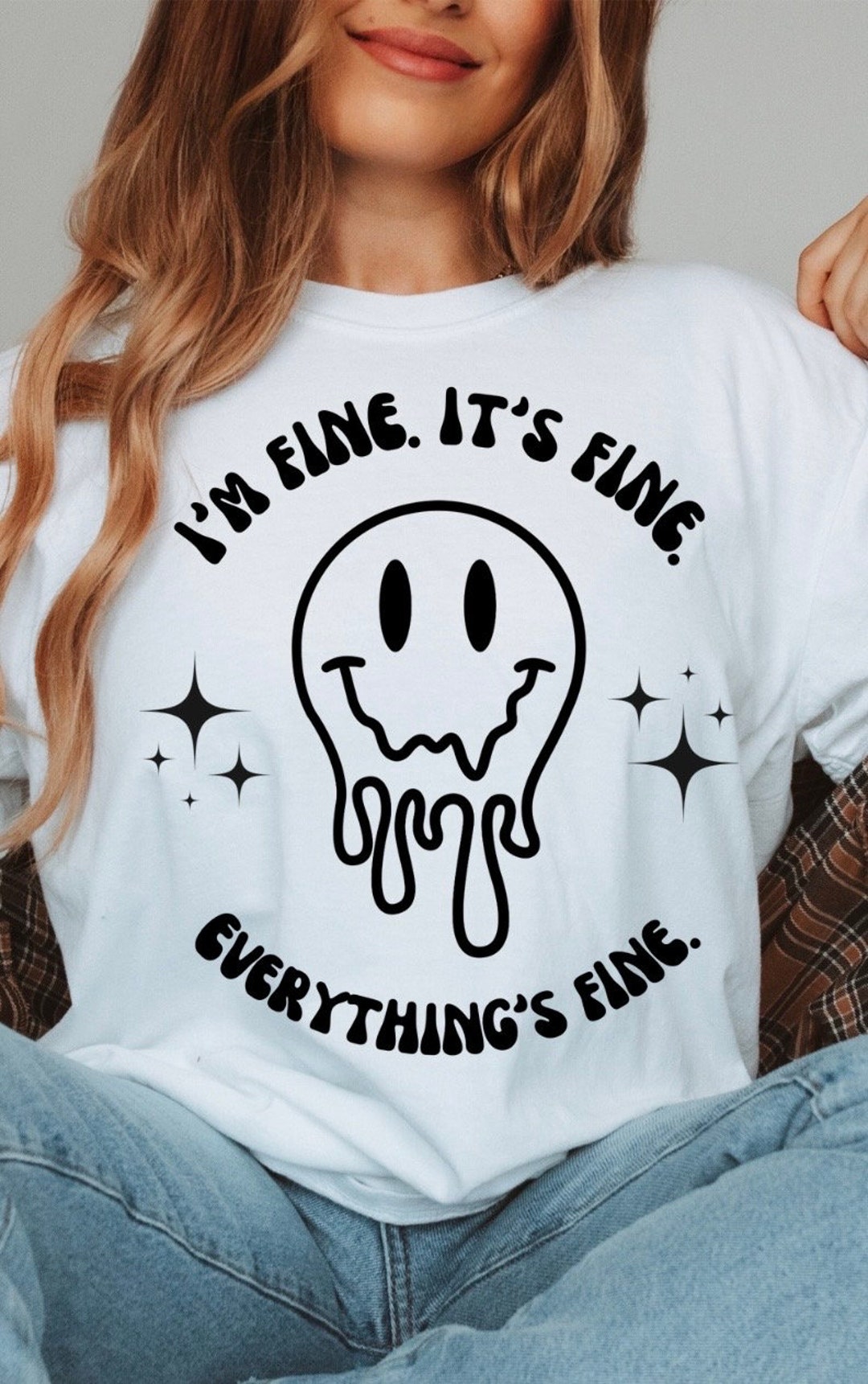 It’s Fine I’m Fine Everything’s Fine Smiley SVG PNG | Digital Download ...