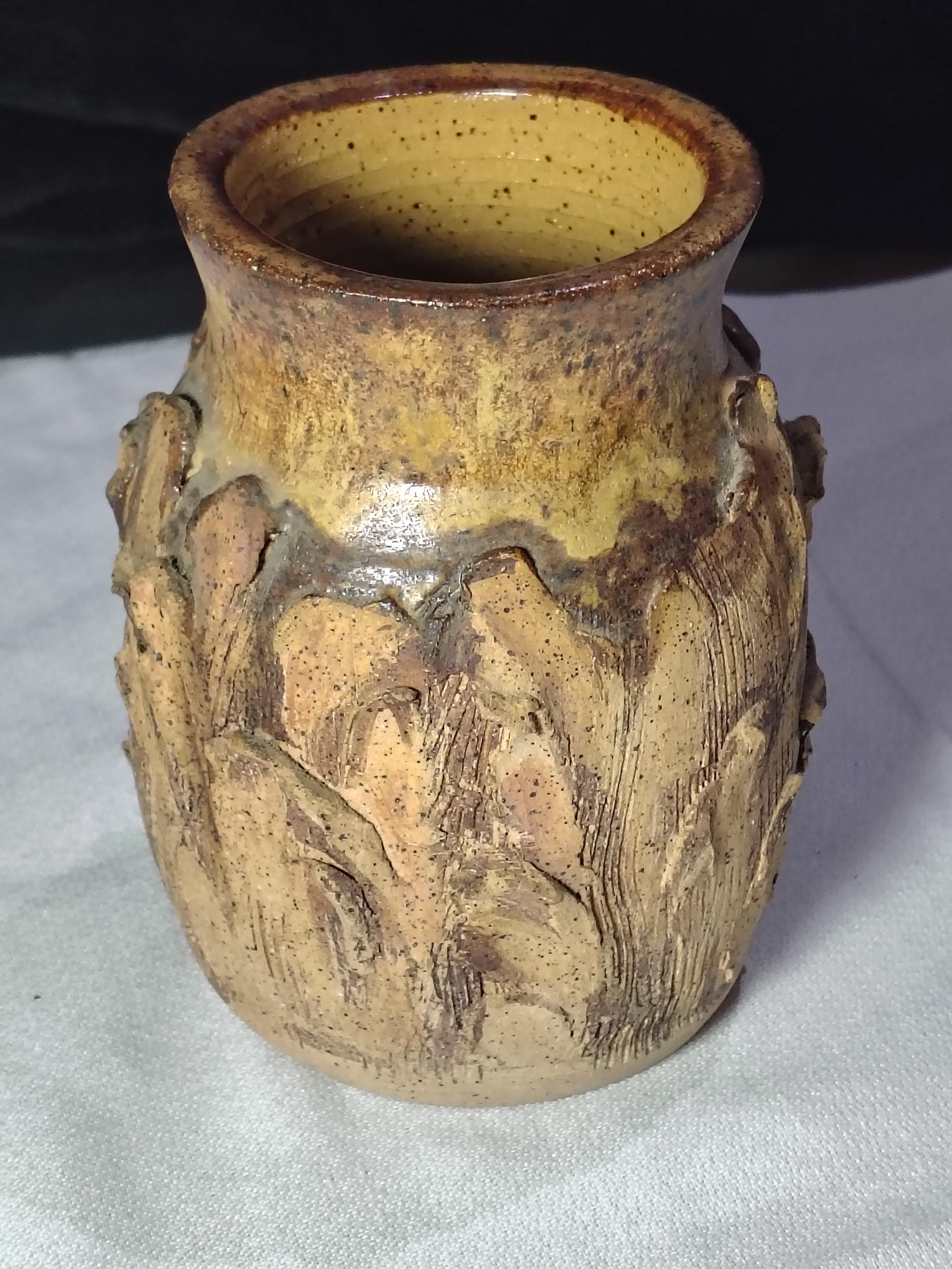 Vintage Studio Sculpted Stoneware Vase: Nesting Birds, Florence Gordon ...