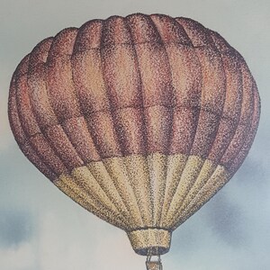 Large Modern Original Mixxed Media Hot Air Balloon Drawing Signed Susan ...