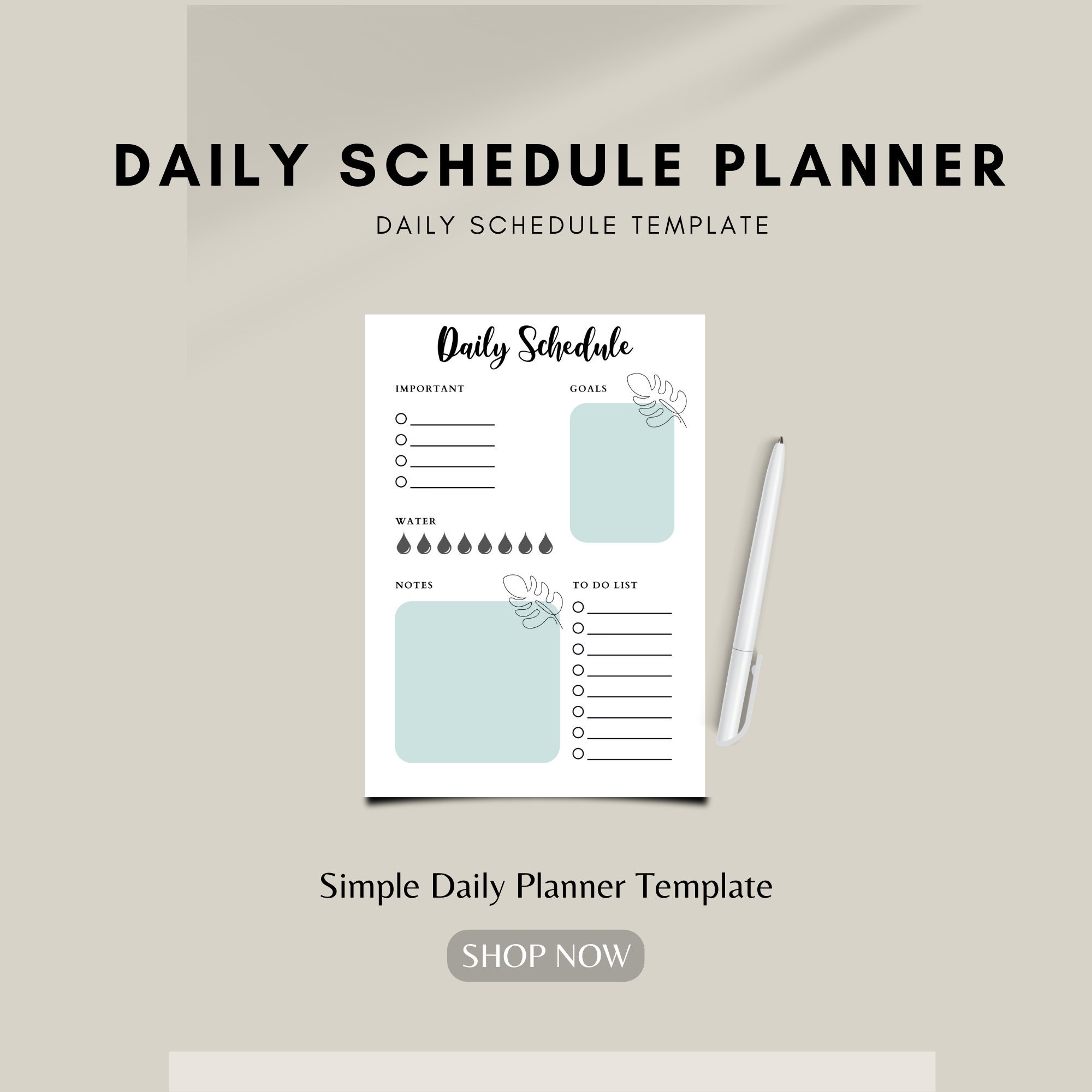 Daily Schedule Planner | Digital Daily Planner | Daily Planner ...