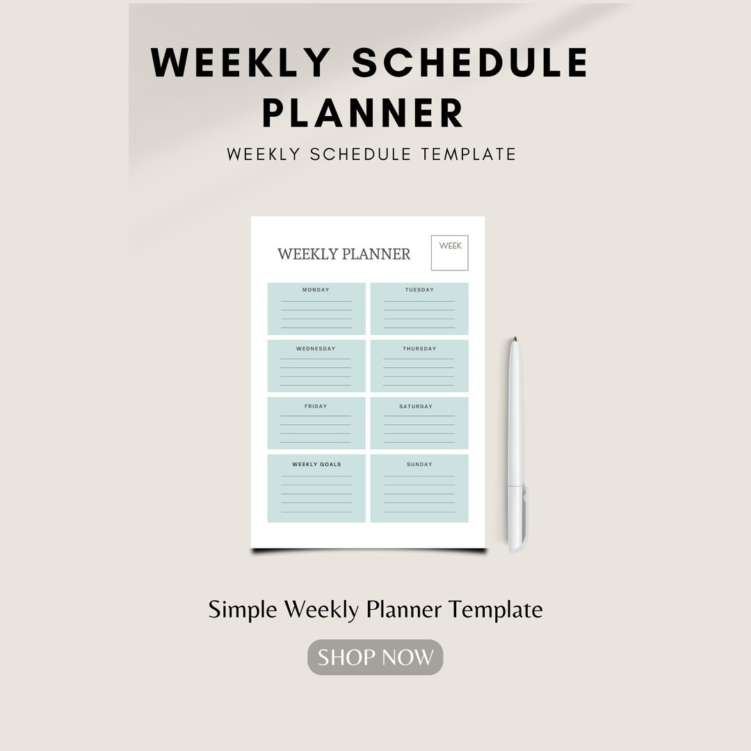 Printable Weekly Planner | Weekly Planner Template | Weekly Planner To ...