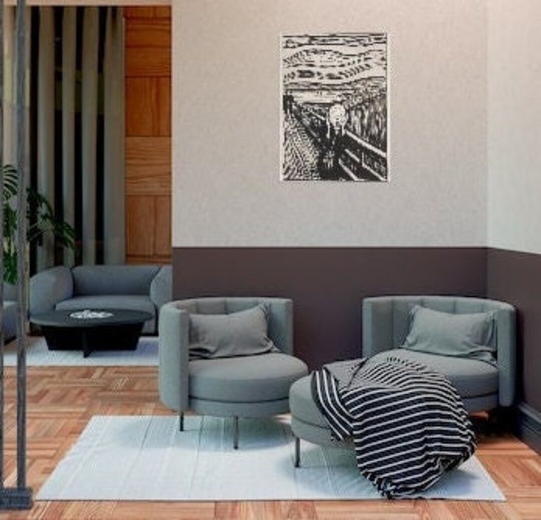The Scream | Edvard Munch | 1895 Expressionist Painting Print | Black ...