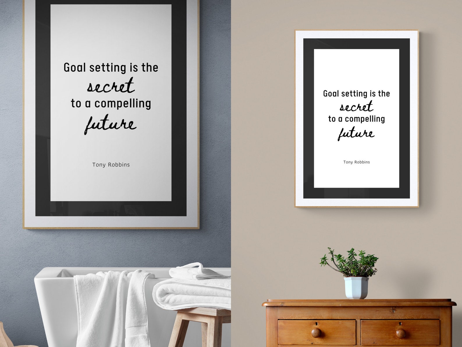 Goal Setting is Printable Wall Art Tony Robbins Quote - Etsy