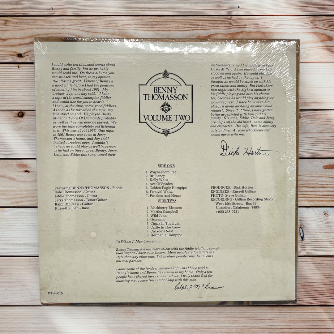 1970's Vintage Benny Thomasson Vinyl Record 15x Texas - Etsy