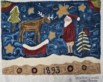 Finished Primitive Hand Hooked Wool Rug Church Sheep Folk Art - Etsy