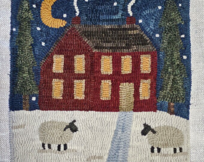 Finished Primitive Hand Hooked Wool Rug Christmas Winter Folk Art - Etsy