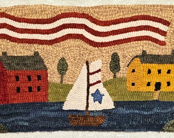 Folk Art ezmerelda Hand Hooked Wool Rug - Etsy