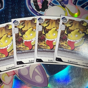 Set of Four Digimon TCG Sukamon Tokens - Etsy