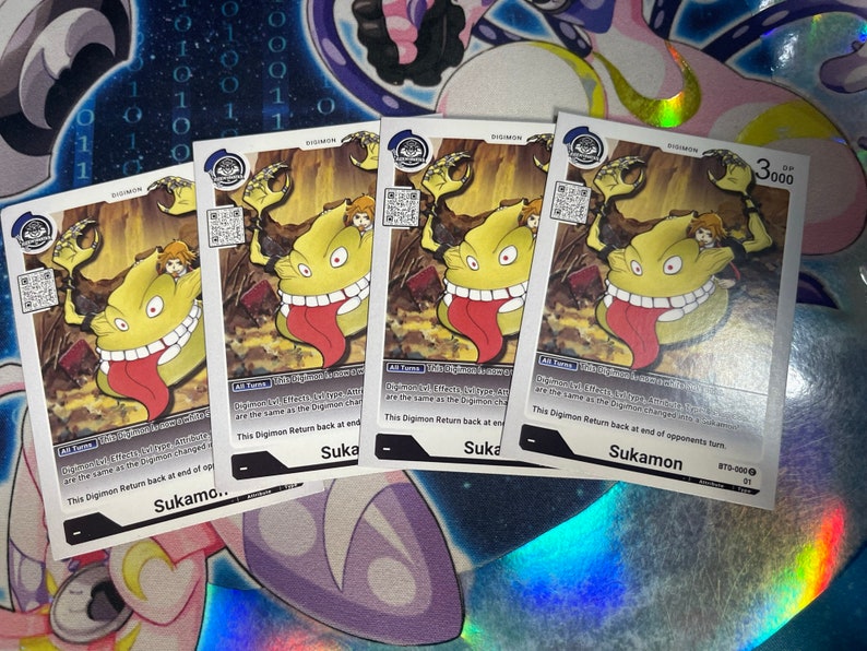 Set of Four Digimon TCG Sukamon Tokens - Etsy