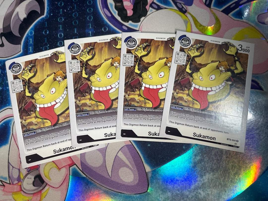 Set of Four Digimon TCG Sukamon Tokens - Etsy