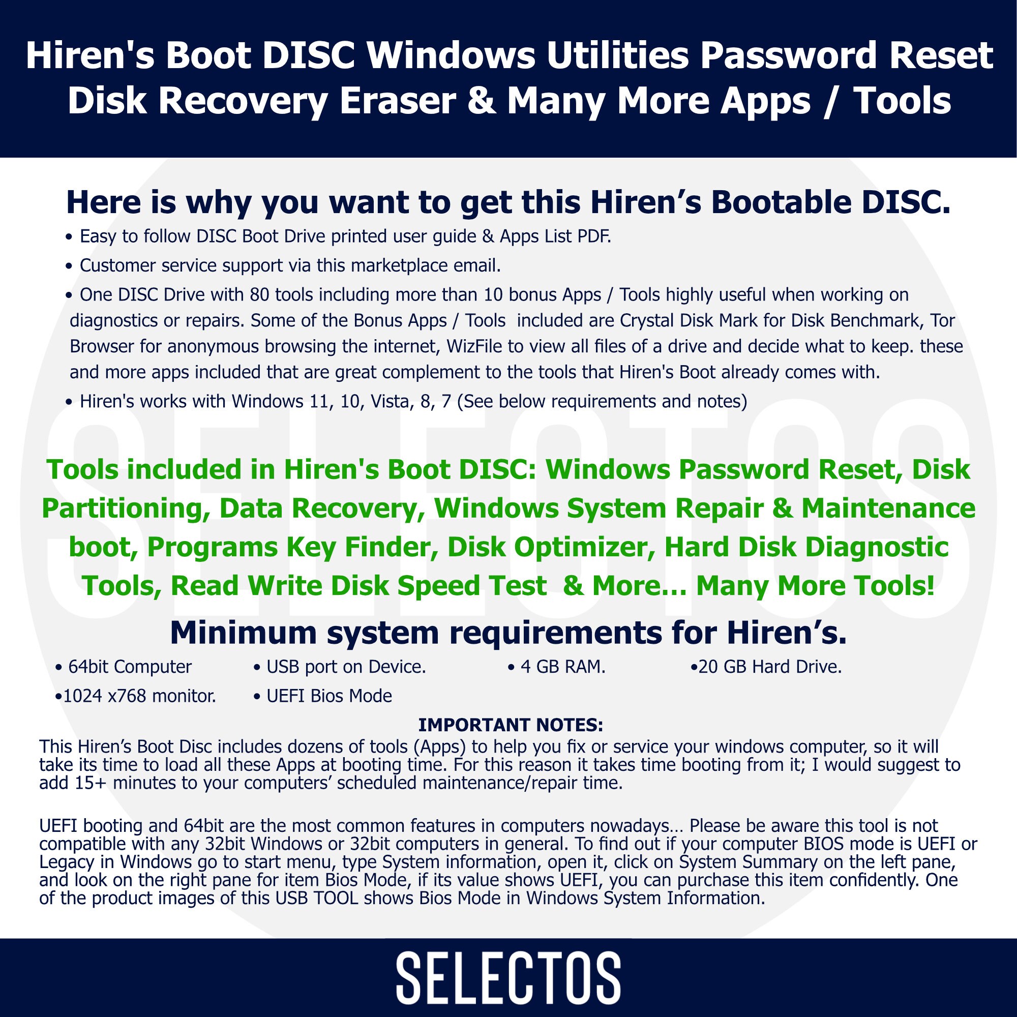 Hiren's Boot DISC Computer Utilities Password Reset Disk Recovery ...