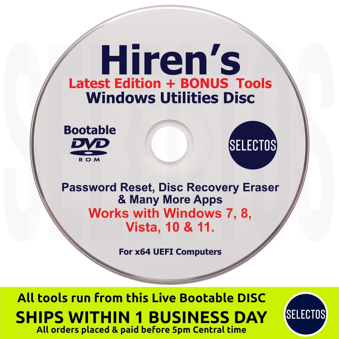 Hiren's Boot DISC Computer Utilities Password Reset Disk Recovery ...