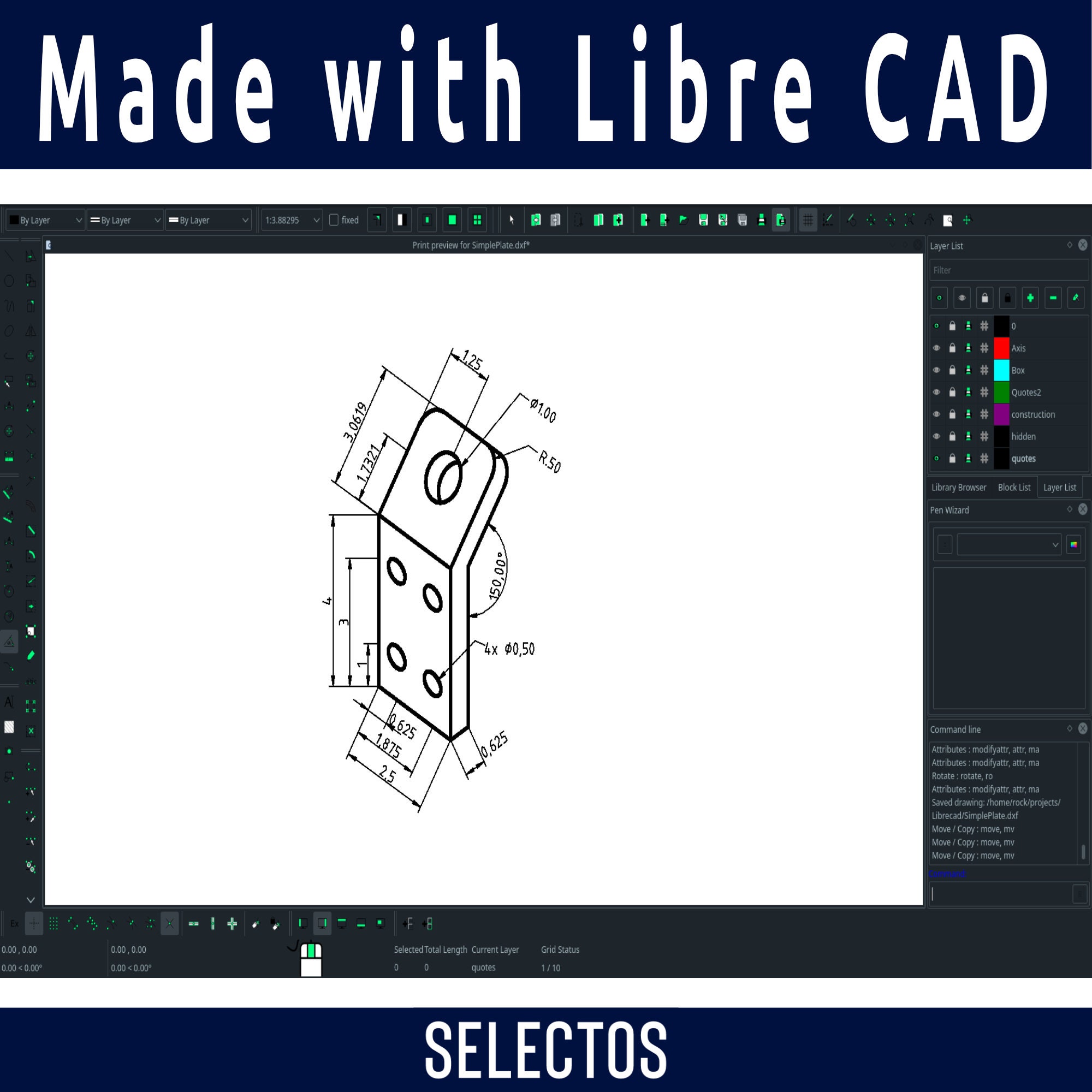 New CAD 2D Design Libre Program in a USB Includes Pdfs Install, User ...