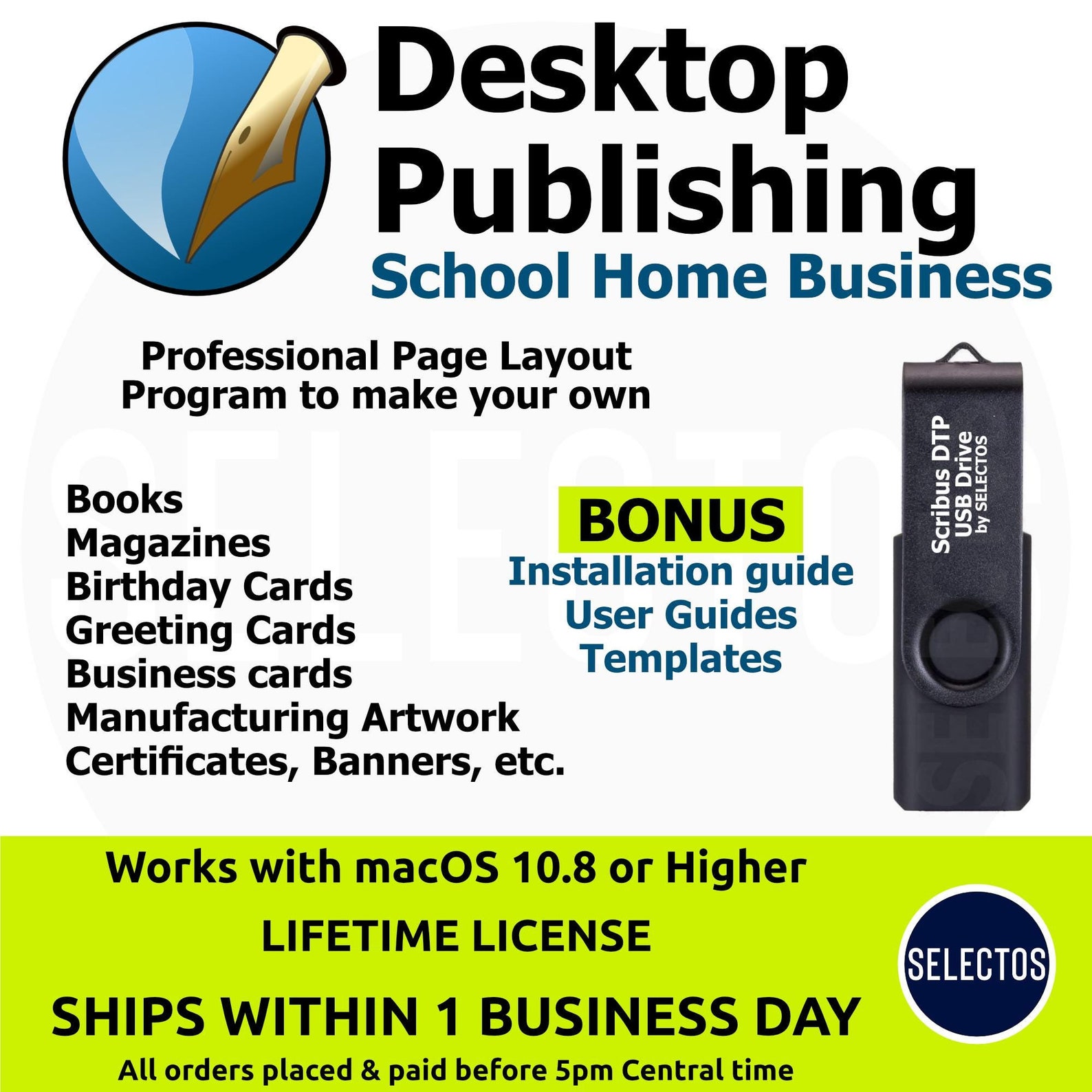 Desktop Publishing Macos Scribus Software on USB Make Cards Banners ...