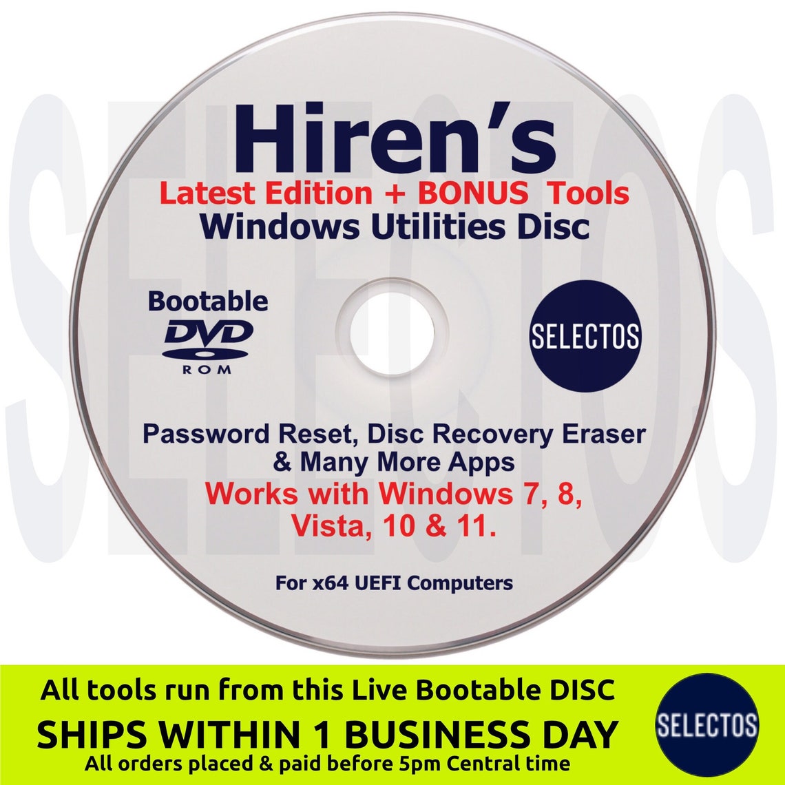 Hiren's Boot DISC Computer Utilities Password Reset Disk Recovery ...