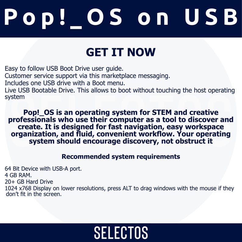 Pop OS 22.04 LTS Linux 64bit Live Bootable USB Drive - Etsy