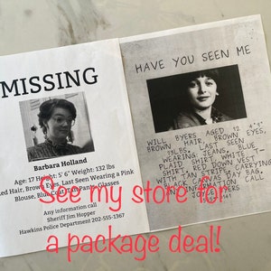 Stranger Things Missing Poster Barbara Holland - Etsy